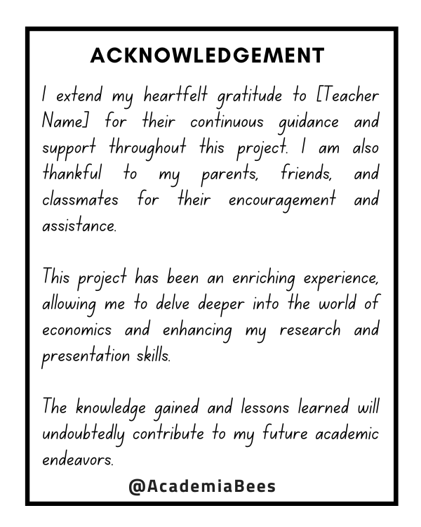 Acknowledgement For Economics Project 7 Samples Acknowledgement For Economics Project 7 Samples
