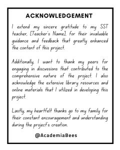 Acknowledgement for SST Project (5 Samples)