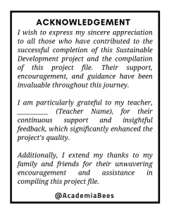 Acknowledgement For Sustainable Development (7 Samples)