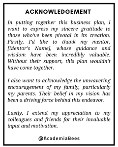 Acknowledgement for Business Plan (5 Samples)