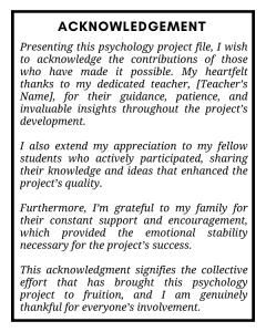 Acknowledgement for Psychology Project (5 Samples)
