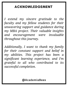 Acknowledgement for MBA Project (5 Samples)